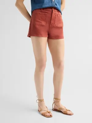 Veronica Beard Elijah High-rise Denim Shorts - Rust