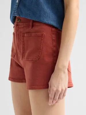 Veronica Beard Elijah High-rise Denim Shorts - Rust