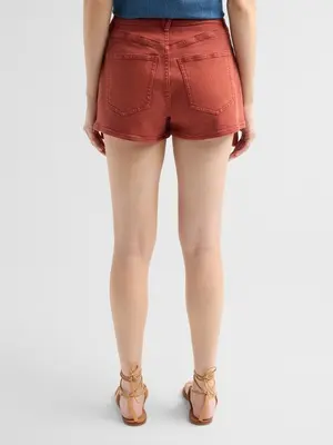 Veronica Beard Elijah High-rise Denim Shorts - Rust