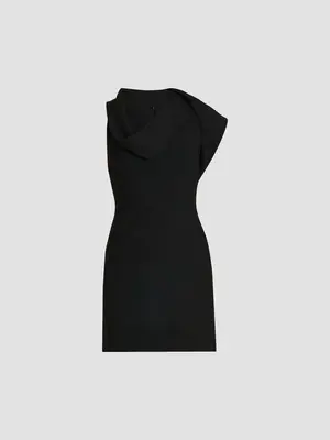 FERRAGAMO Draped Stretch Twill Minidress