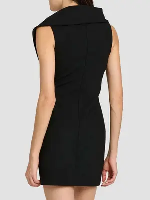 FERRAGAMO Draped Stretch Twill Minidress
