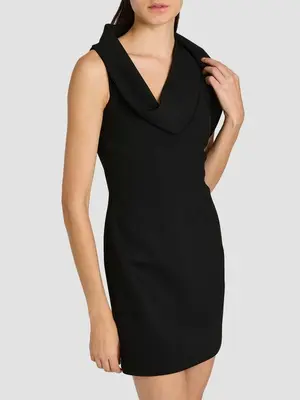 FERRAGAMO Draped Stretch Twill Minidress