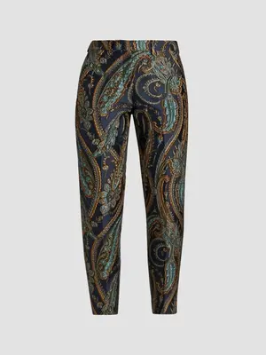 Etro Satin Paisley Tapered Trousers