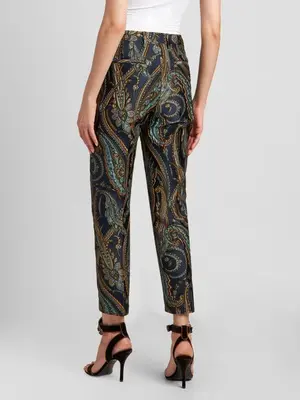 Etro Satin Paisley Tapered Trousers