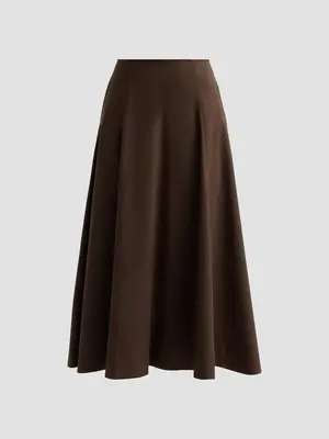 A.L.C. Aminah Virgin Wool-blend A-line Midi Skirt - Coffee