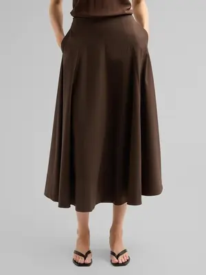 A.L.C. Aminah Virgin Wool-blend A-line Midi Skirt
