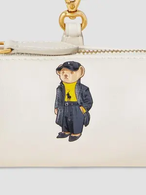 Polo Ralph Lauren Holiday Bear Leather Card Case - Ivory