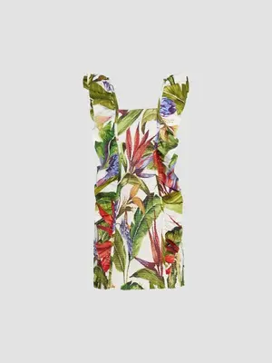 Farm Rio Florart Linen Minidress - Sand