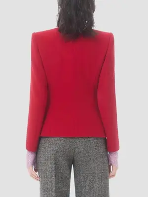 Valentino Garavani Wool Crepe Jacket With Contrasting Bow - Paris Black