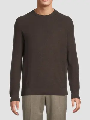 Corneliani Birdseye Wool Crewneck Sweater