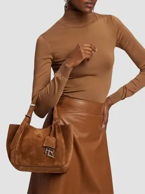 Ralph Lauren Small Logo Suede Tote Bag
