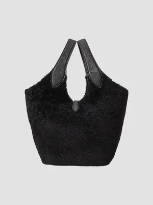 Polo Ralph Lauren Medium Polo Play Shearling & Leather Tote Bag