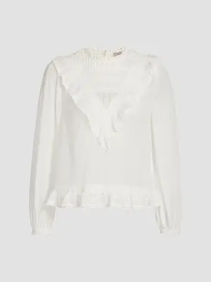 Lingua Franca Patchwork Lace Cotton Shirt