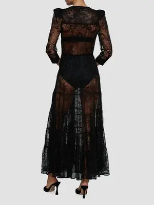 L'Agence Seraphina Sheer Lace Maxi Dress