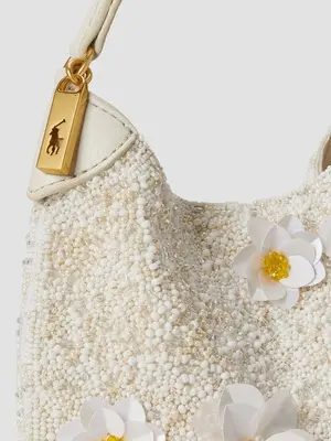 Polo Ralph Lauren Polo Id Floral Beaded Top Handle Bag