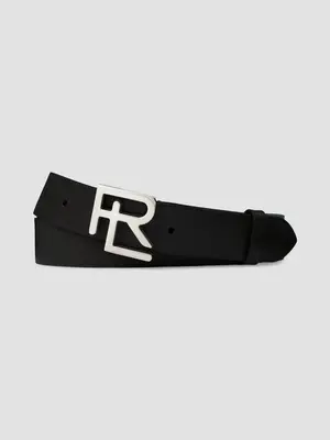 Ralph Lauren Purple Label Logo Leather Belt - Black