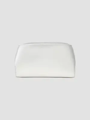 FERRAGAMO Hug Metallic Leather Crossbody Bag - Silver