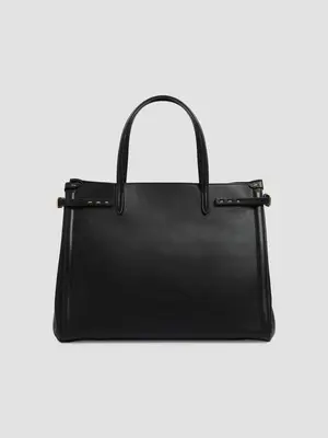 Valentino Garavani Antibes Medium Calfskin Shopping Bag - Black