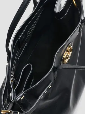 Valentino Garavani Antibes Medium Calfskin Shopping Bag - Black