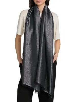 CAROLYN ROWAN ACCESSORIES Metallic Scarf - Black