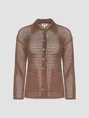 L'Agence Mariana Pointelle Button-front Shirt
