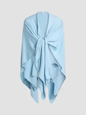 CAROLYN ROWAN ACCESSORIES Sequin Cashmere-silk Ruana - Blue
