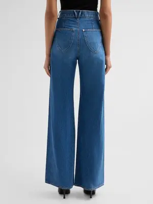 Veronica Beard Grant High-rise Wide-leg Jeans
