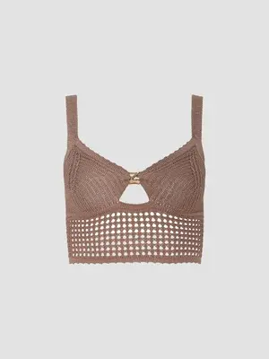 L'Agence Tracy Pointelle-knit Bralette - Hazelnut