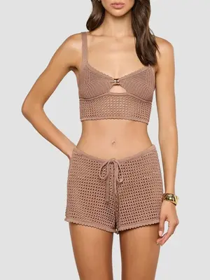 L'Agence Tracy Pointelle-knit Bralette