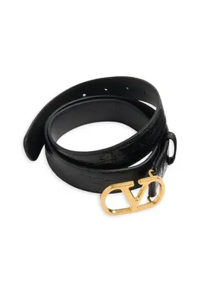 Valentino Garavani Vlogo Signature Crocodile Belt