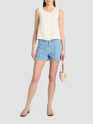 L'Agence Kyra Cotton High-rise Denim Shorts