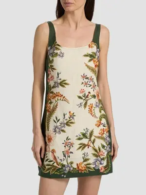 Farm Rio Nature Floral Linen Minidress