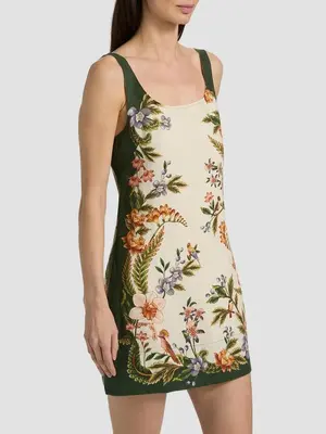 Farm Rio Nature Floral Linen Minidress