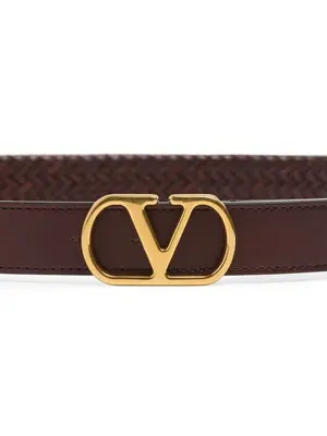 Valentino Garavani Vlogo Signature Braided Calfskin Belt