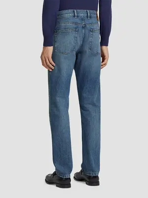 Zegna Stone-washed Cotton Roccia Jeans - Blue