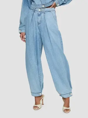 L'AGENCE Elias High-rise Convertible Wide-leg Jeans