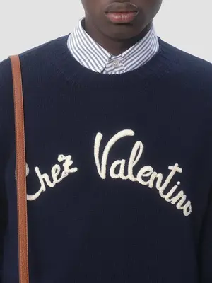 Valentino Garavani Wool Crewneck Sweater With Embroidery