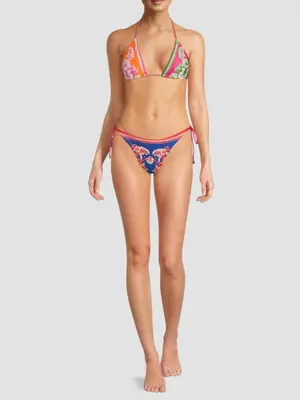 Farm Rio Floral Mixed Scarves Bikini Bottom