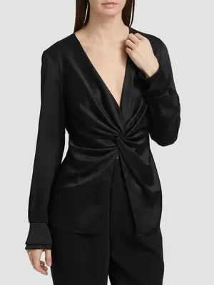 TOCCIN Lauren Twist V-neck Blouse