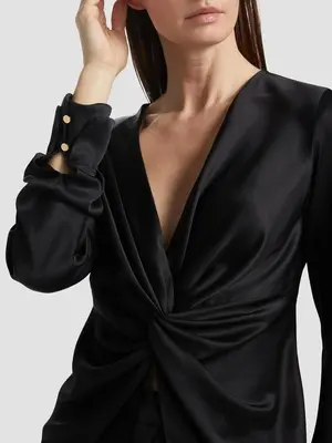 TOCCIN Lauren Twist V-neck Blouse