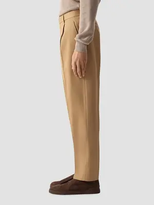 Zegna Cotton And Wool Pants - Beige