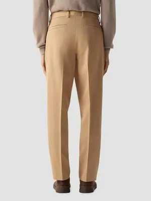 Zegna Cotton And Wool Pants - Beige