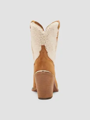 Partlow Donna 90mm Shearling & Suede Ankle Boots