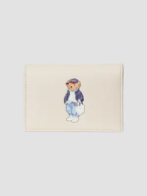 Polo Ralph Lauren Spring Bear Leather Card Case - Parchment