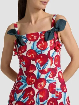 Farm Rio Cherry Blossom Linen A-line Minidress