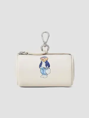 Polo Ralph Lauren Spring Bear Leather Coin Purse - Parchment