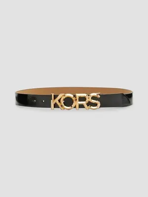 Michael Kors Kors Logo Buckle Patent Leather Belt