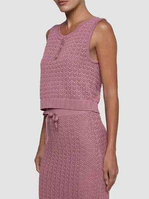 L'Agence Carven Pointelle-knit Tank