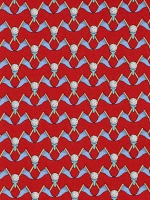 FERRAGAMO Golf-print Silk Tie - Rosso