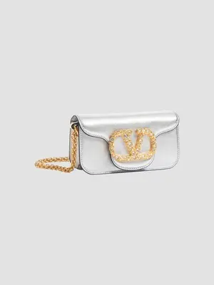 Valentino Garavani Locò Small Shoulder Bag In Laminated Calfskin